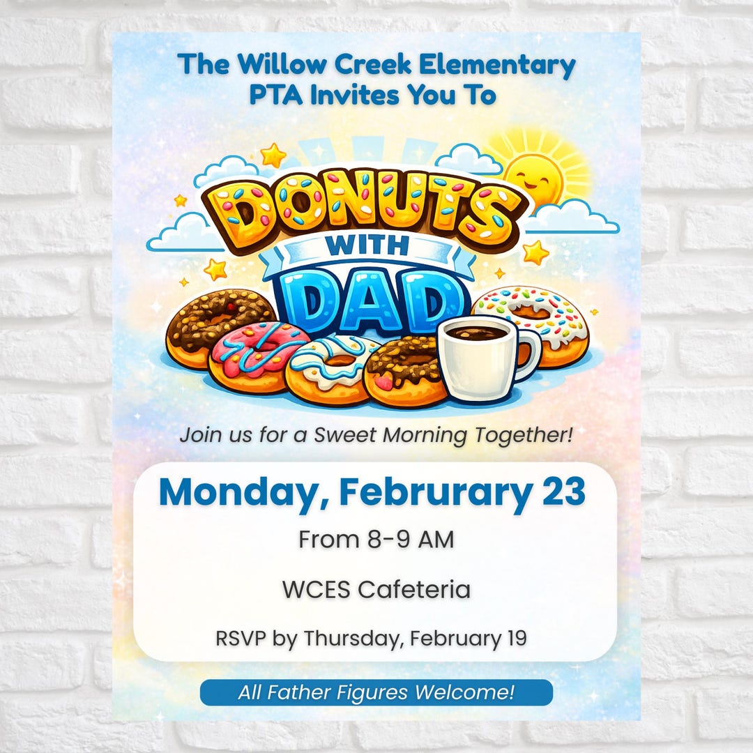 Donuts With Dad Flyer Template | Editable School Breakfast Event | PTA ...
