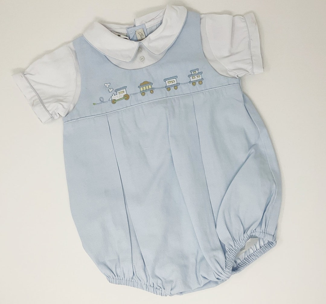 Infant Train Embroidery Bubble, New Baby Boy Gift, Size 3M, Newborn Boy ...