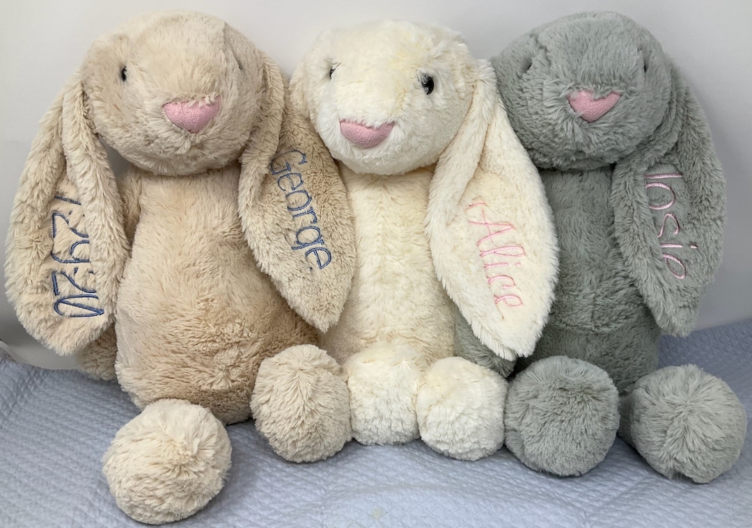 Personalized Bunny Rabbit, Plush Bunny Baby Gift, Personalized Baby ...