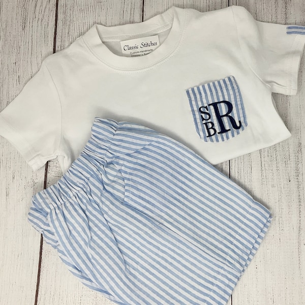 Monogram Pocket Tee - Etsy