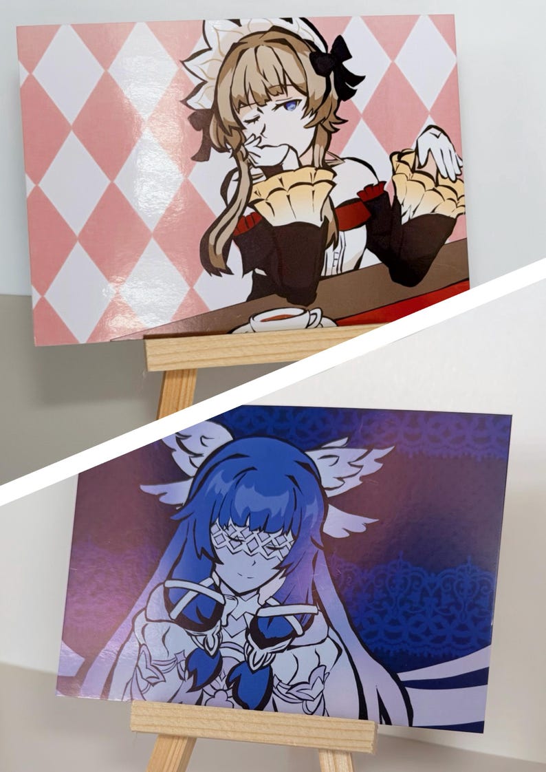 Columbina & Sandrone | Genshin Inspired Mini Art Print for Home Wall ...