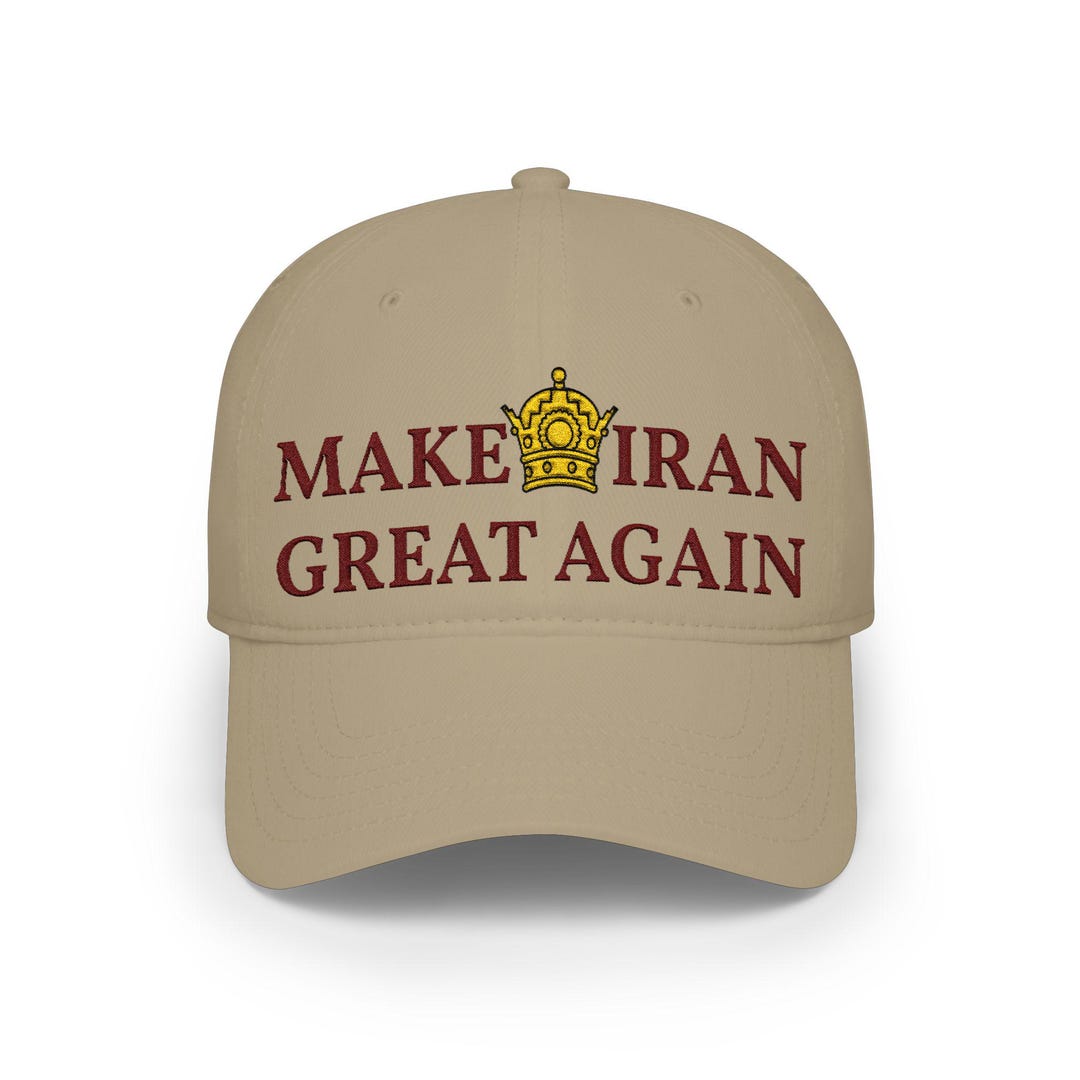 Make Iran Great Again With Crown Khaki/maroon Baseball Cap With Pahlavi ...