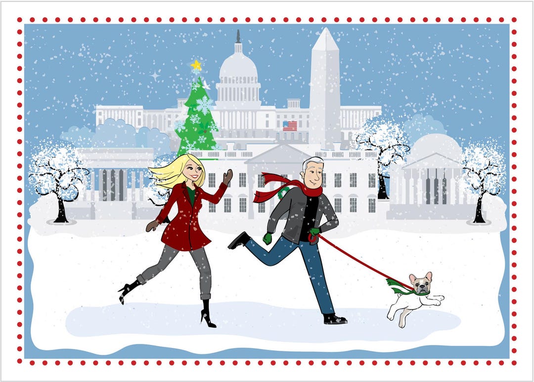 Washington DC - Illustrated Christmas Card - Holiday Card - DIY ...