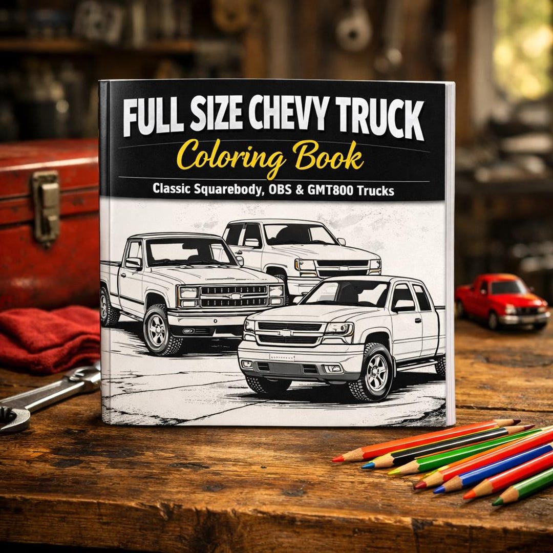 Truck Coloring Book for Kids and Enthusiasts | Classic Chevy Squarebody ...