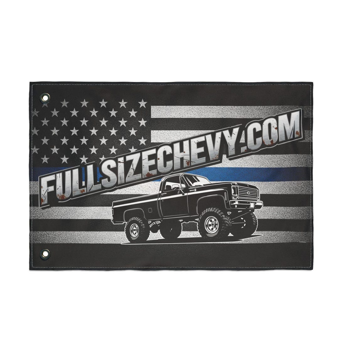 FSC Flag Squarebody USA | Lifted Chevy Truck Garage Banner 12x18 - Etsy