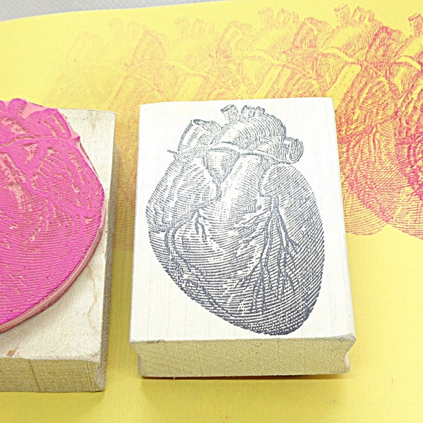 Heart Rubber Stamp - Etsy