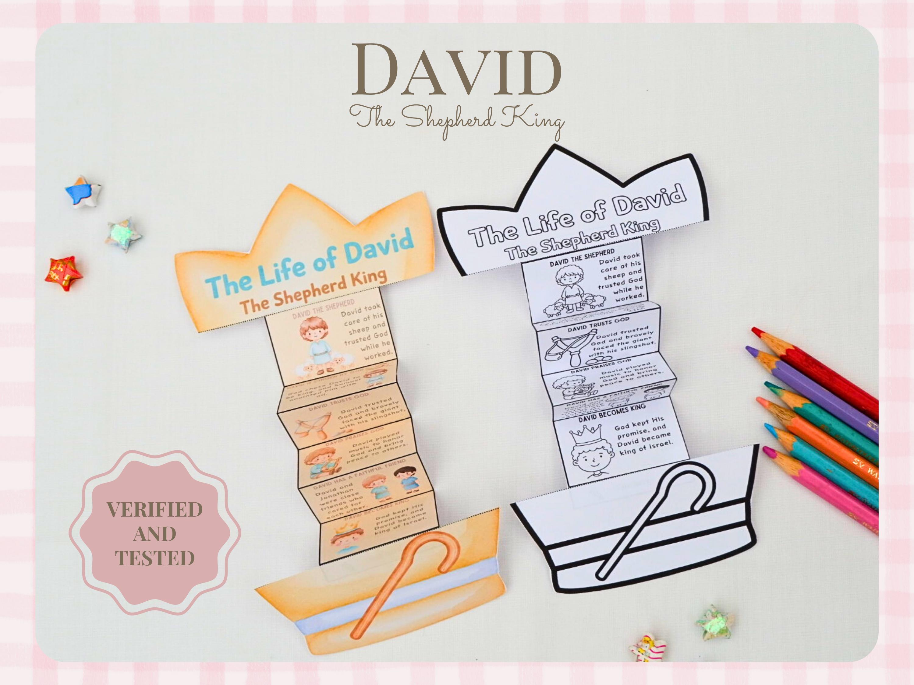 The Life of King David Folding Craft | Sunday School Bible Activity ...