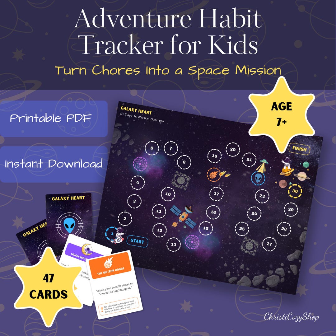Space Mission Reward Chart for Kids | Printable Routine & Chore Chart ...