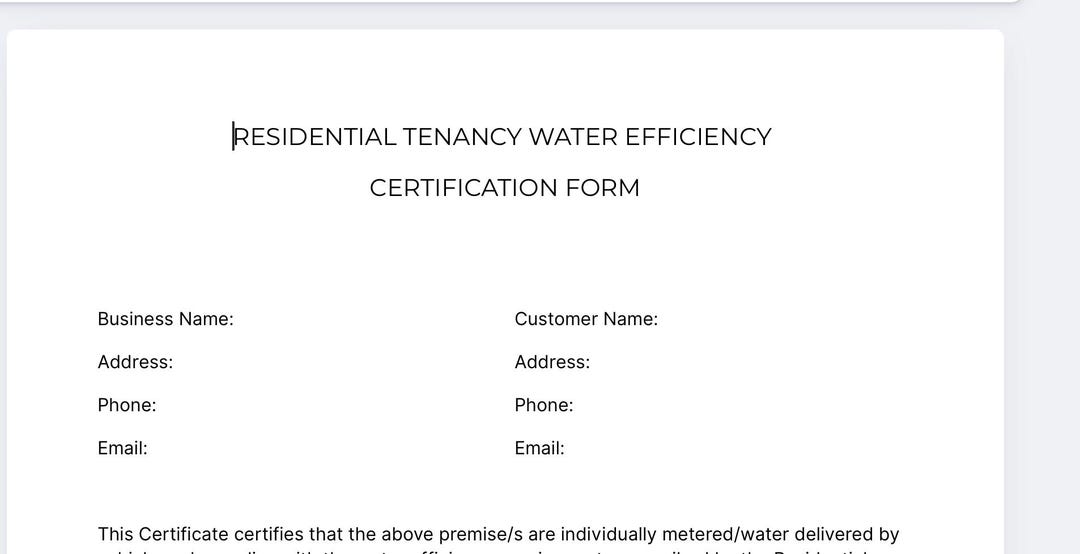 Qld Water Efficiency Certificate for Plumbers - Etsy