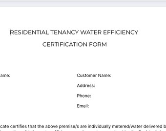 Qld Water Efficiency Certificate for Plumbers - Etsy