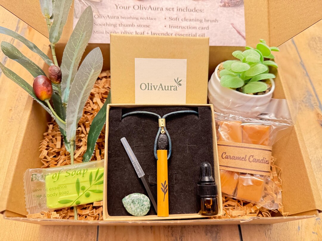 Mindful Breathing Necklace Gift Box | Bamboo Pendant, Wellness Gifts - Etsy