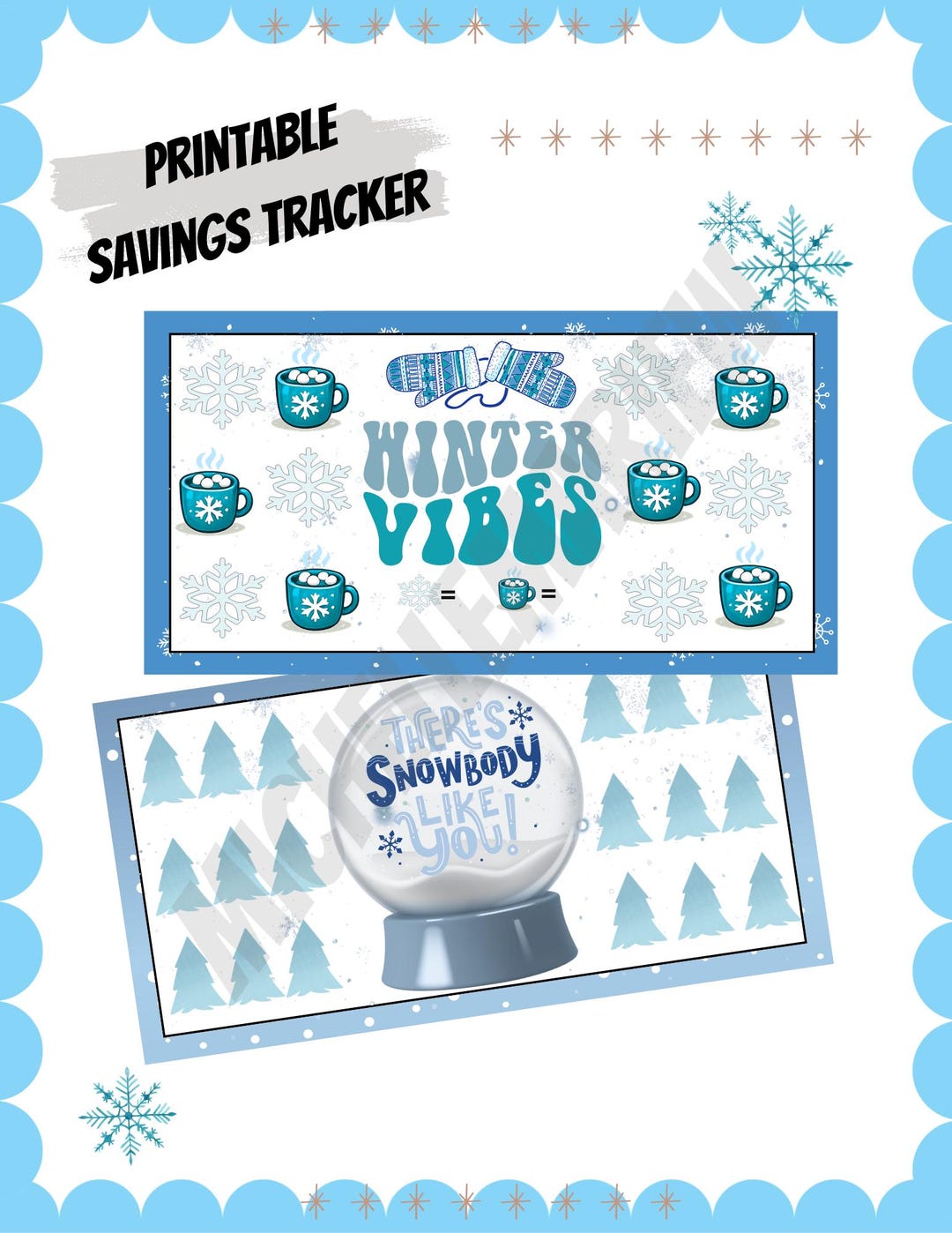 Winter Savings Challenge Printable for Cash Stuffing | A6 Challenge ...