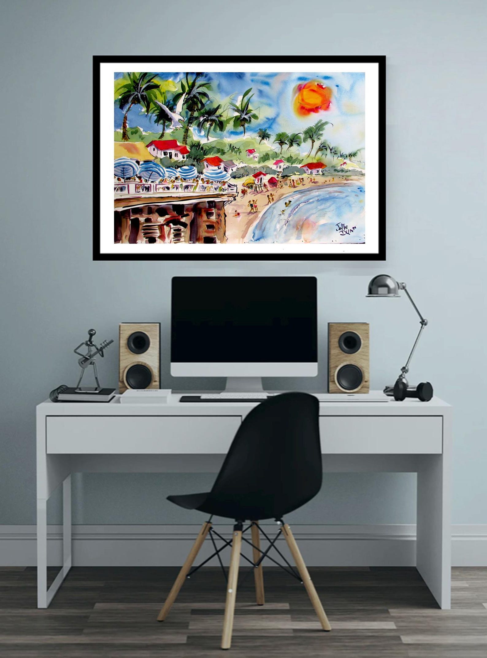 San Clemente Pier Watercolor Print: Coastal Beach Art by John Dunn - Etsy