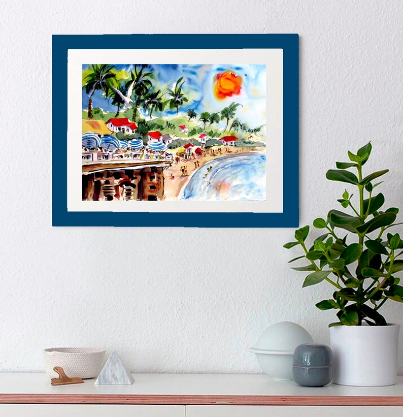 San Clemente Pier Watercolor Print: Coastal Beach Art by John Dunn - Etsy