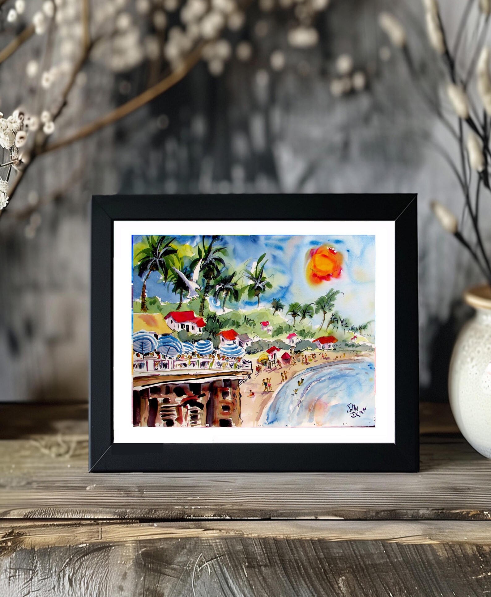 San Clemente Pier Watercolor Print: Coastal Beach Art by John Dunn - Etsy