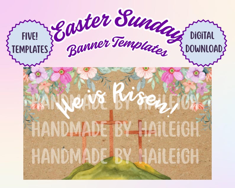CANVA Easter Sunday Banner Template - Etsy