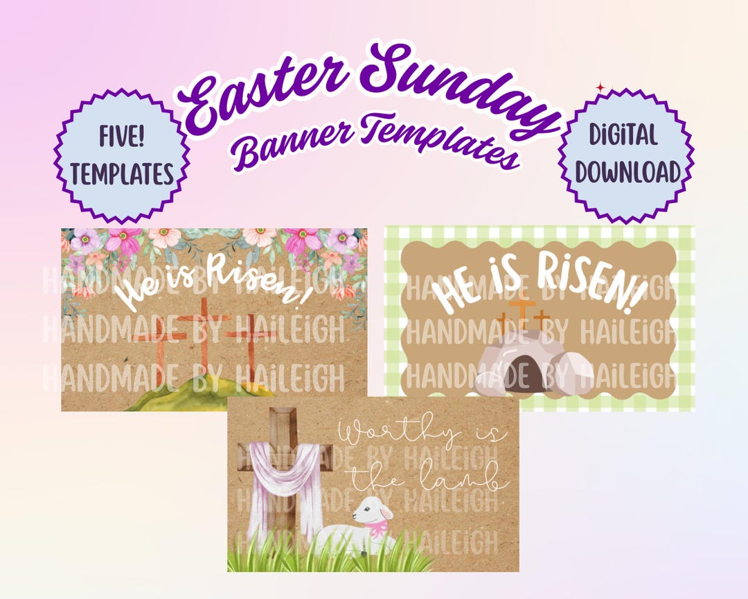 CANVA Easter Sunday Banner Template - Etsy