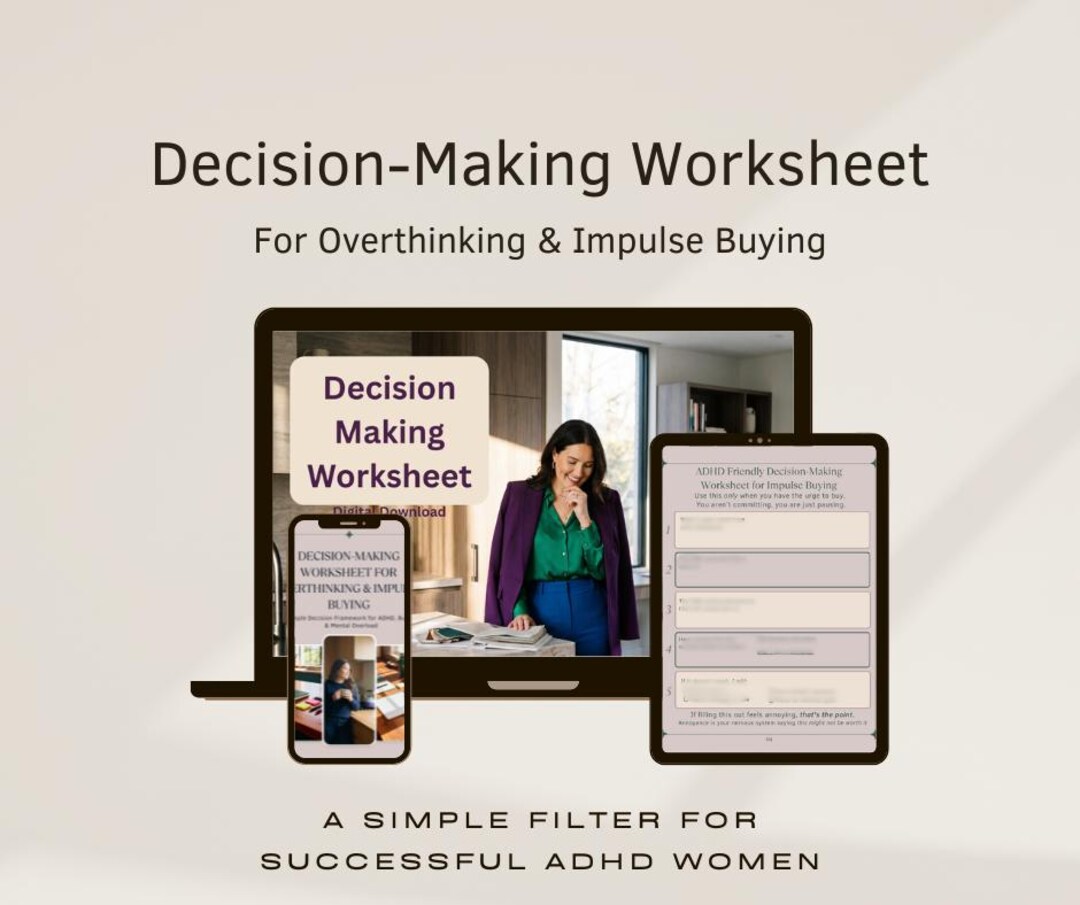 Decision-making Worksheet for Overthinking and Impulse Buying - Etsy
