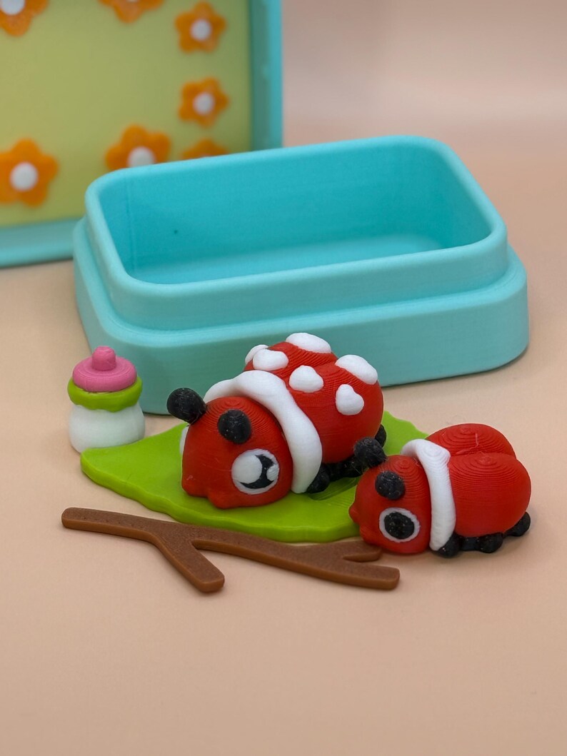 Ladybug Beetle Box Collectible Toy | Red Bug Trinket Storage | Pretend ...