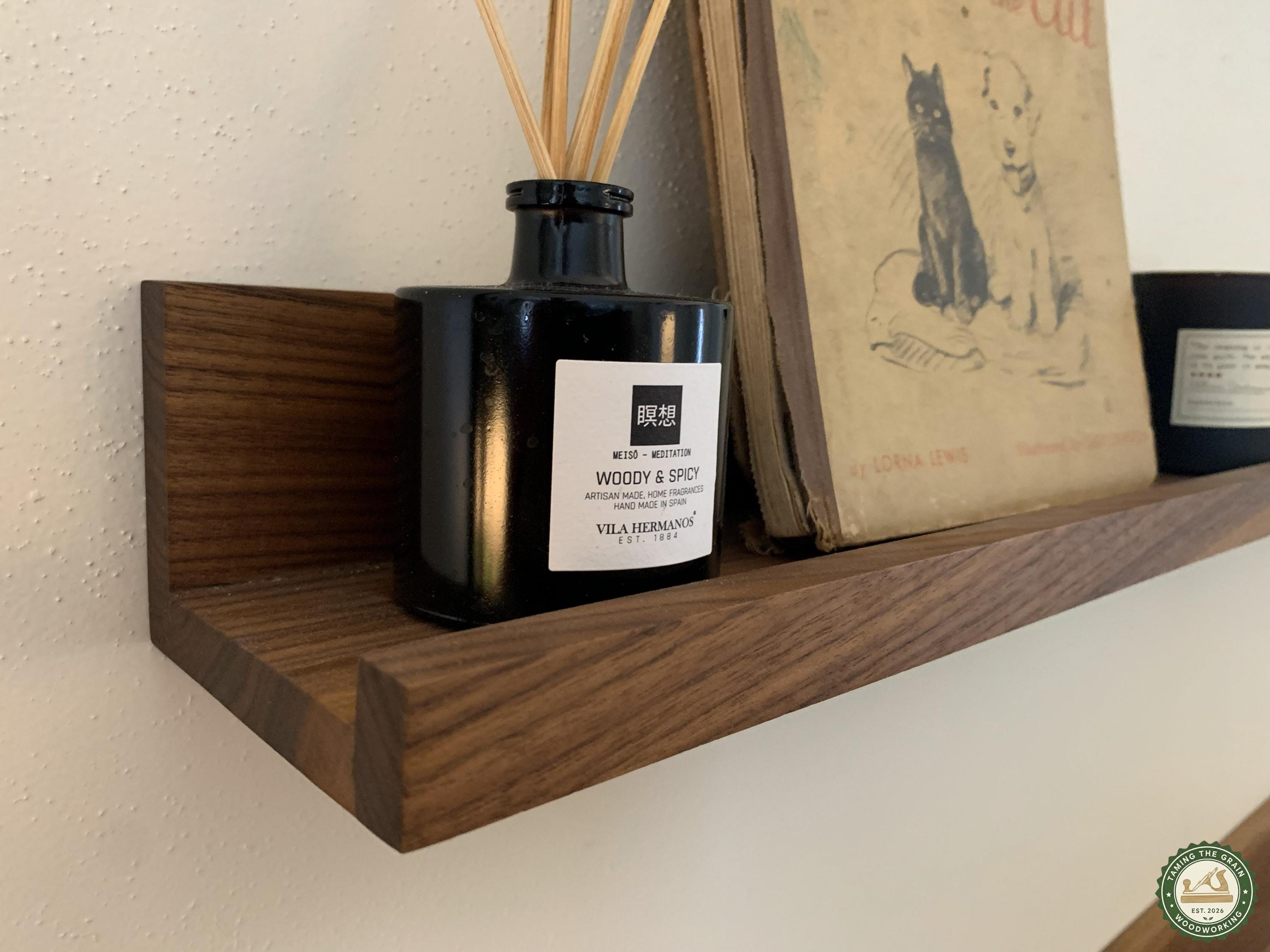 Solid Walnut Hardwood Floating Picture Ledge | 12