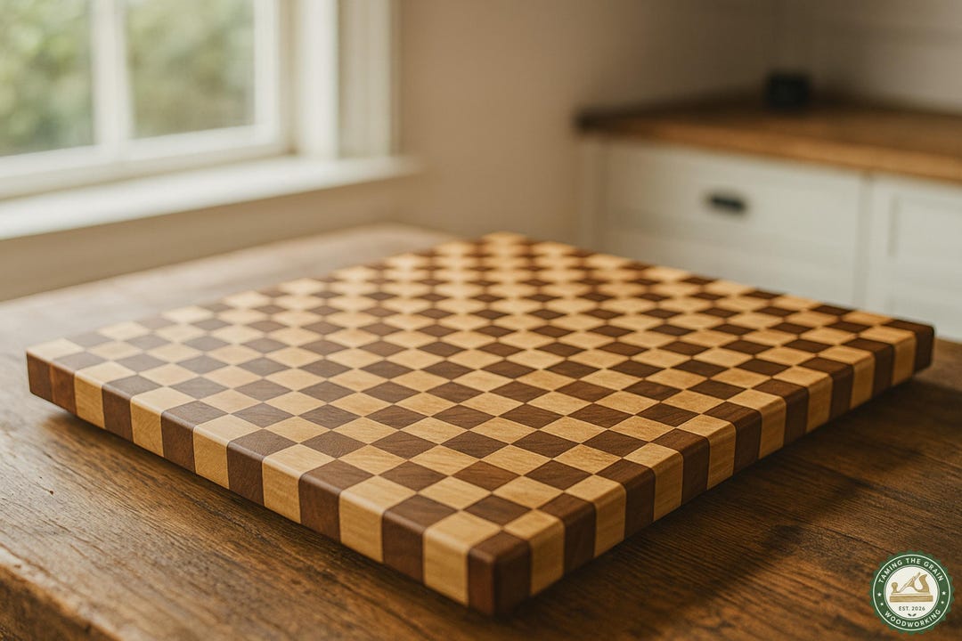 Extra Thick Edge Grain Walnut & Maple Checkerboard Cutting Board ...