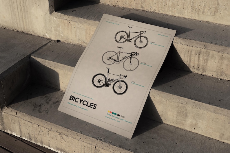 Gravel Bike Poster, Minimalist Cycling Wall Decor, Aero Bicycle Gift - Etsy