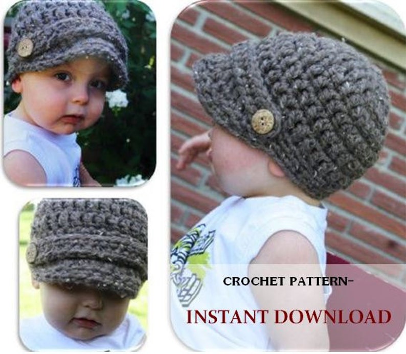 Crochet PATTERN- Baby Newsboy Hat Newborn to 4T Sizes Also Made to ...