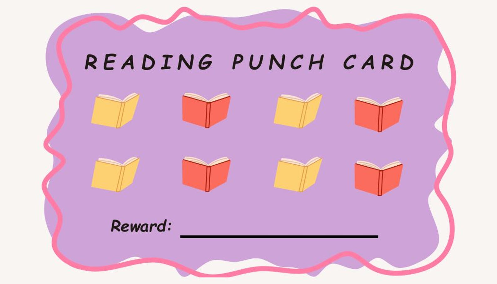 Goal Punch Card, Habit Builder Reward Card, Printable Motivation ...