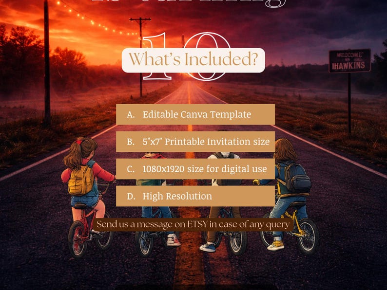 Stranger Things Birthday Invitation| Editable Canva Template ...