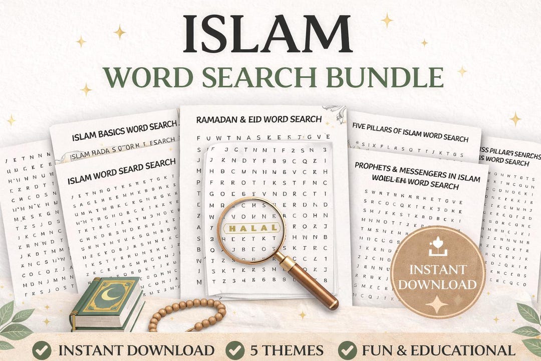 Islamic Word Search Bundle | Ramadan & Islam Worksheets | Muslim Kids ...