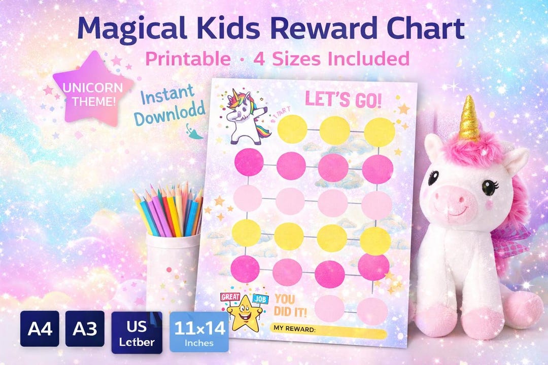 Unicorn Reward Chart for Kids Printable | Magical Behavior Chart | Kids ...