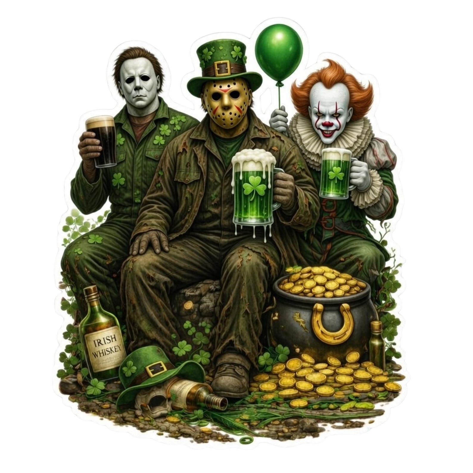 Horror Trio St Patricks Sticker Vinyl 3x3 - Etsy
