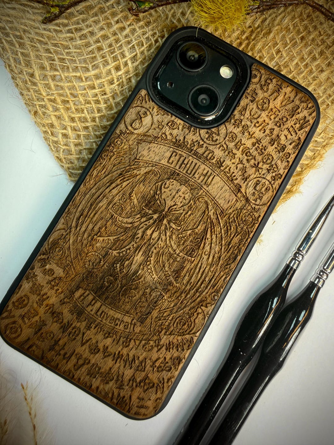 Call of Cthulhu Lovecraft Tentacle Monster Cthulu Evil Wood Phone Case ...