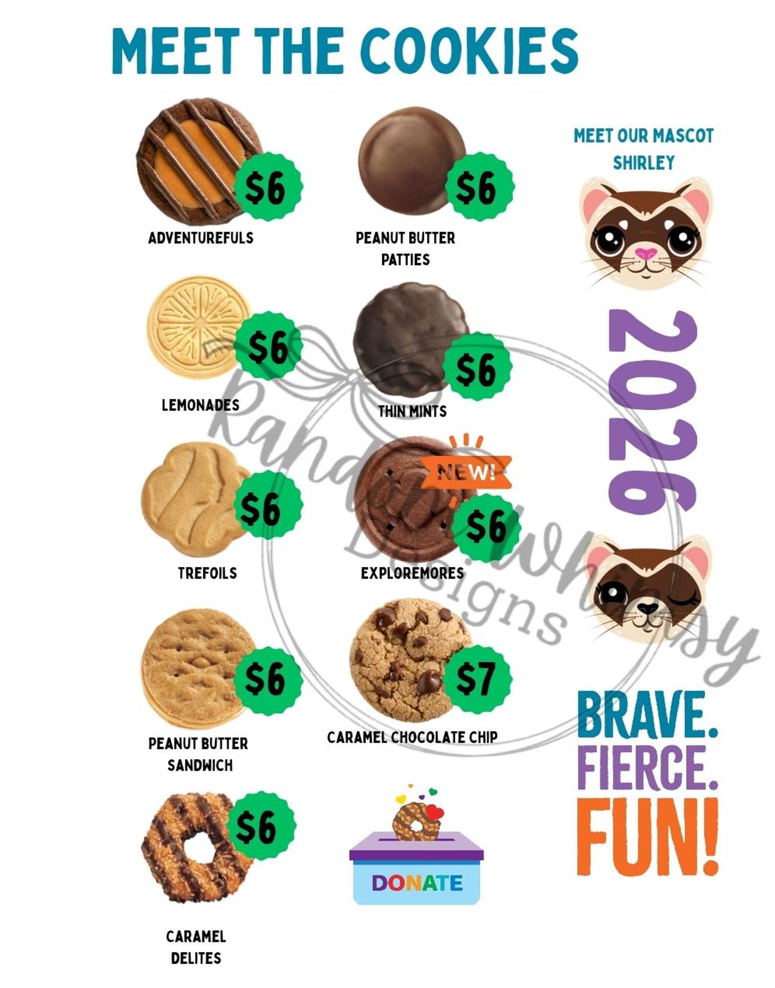 2026 ABC Meet the Cookies Menu - Etsy