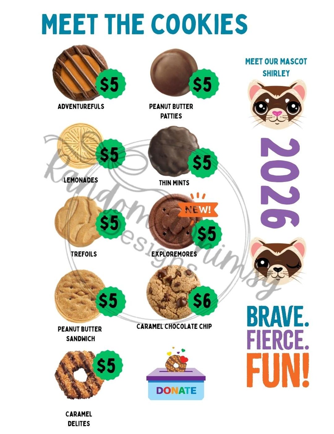 2026 ABC Meet the Cookies Menu - Etsy