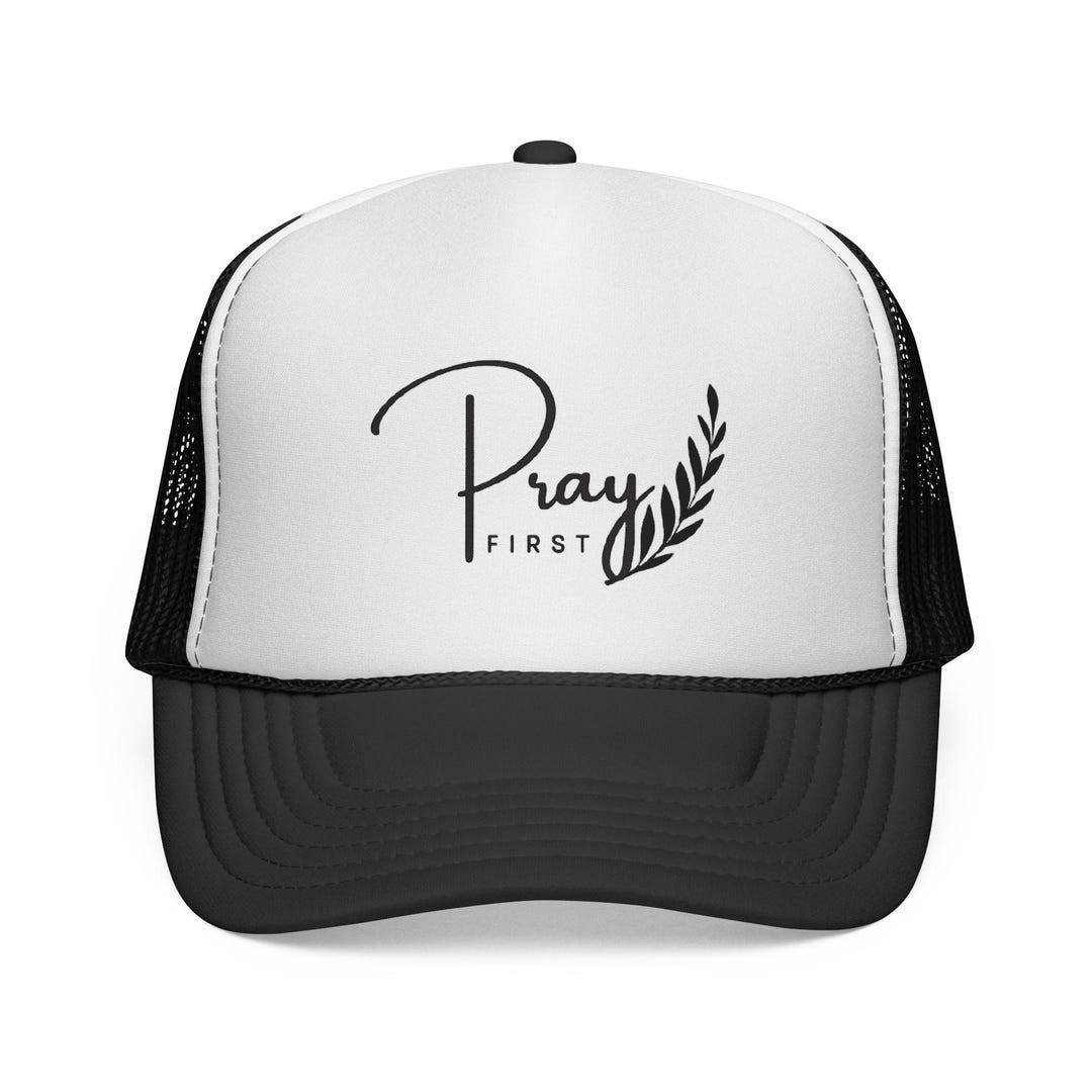 Pray First Trucker Cap | Religious Faith Hat, Scripture-inspired Mesh ...