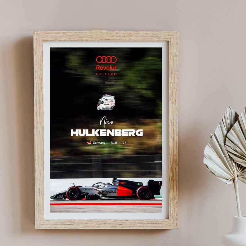 Audi F1 Revolut 2026 Car Poster, Audi Hits the Track, Motorsport Wall ...