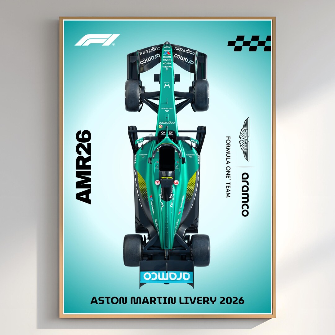 Aston Martin AMR26 2026 Livery Poster, Formula 1 Racing Car Wall Art ...