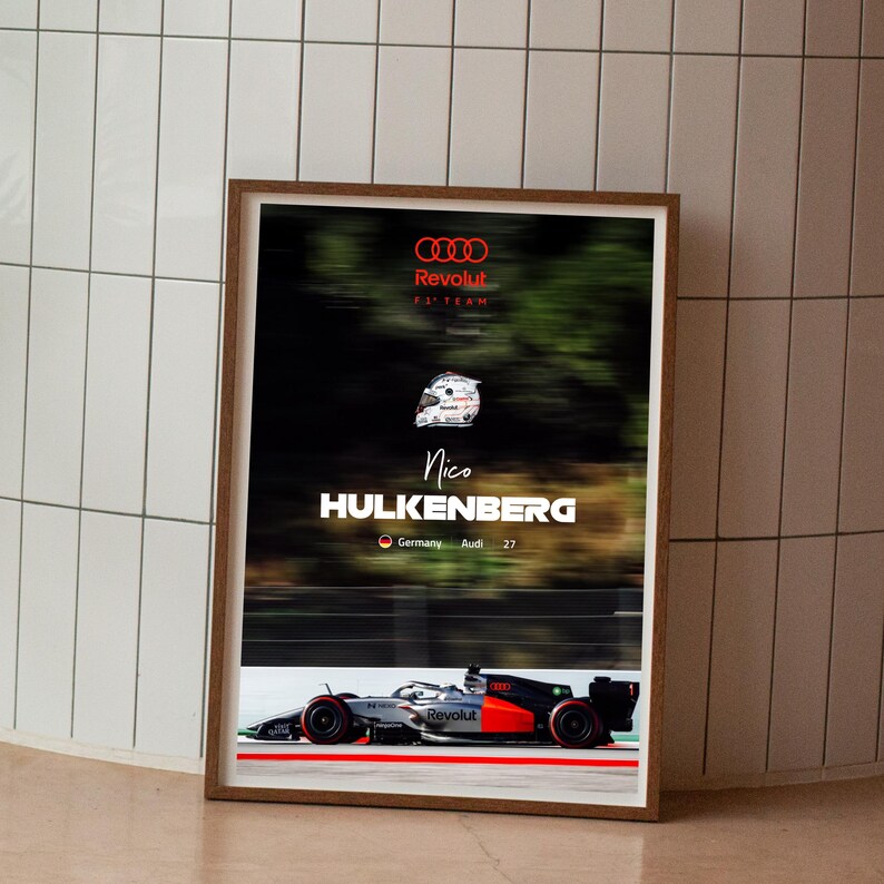 Audi F1 Revolut 2026 Car Poster, Audi Hits the Track, Motorsport Wall ...