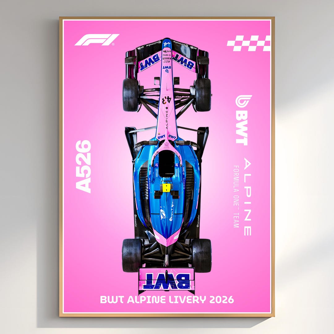 Alpine A526 2026 Livery Poster, Formula 1 Racing Car Wall Art (digital ...