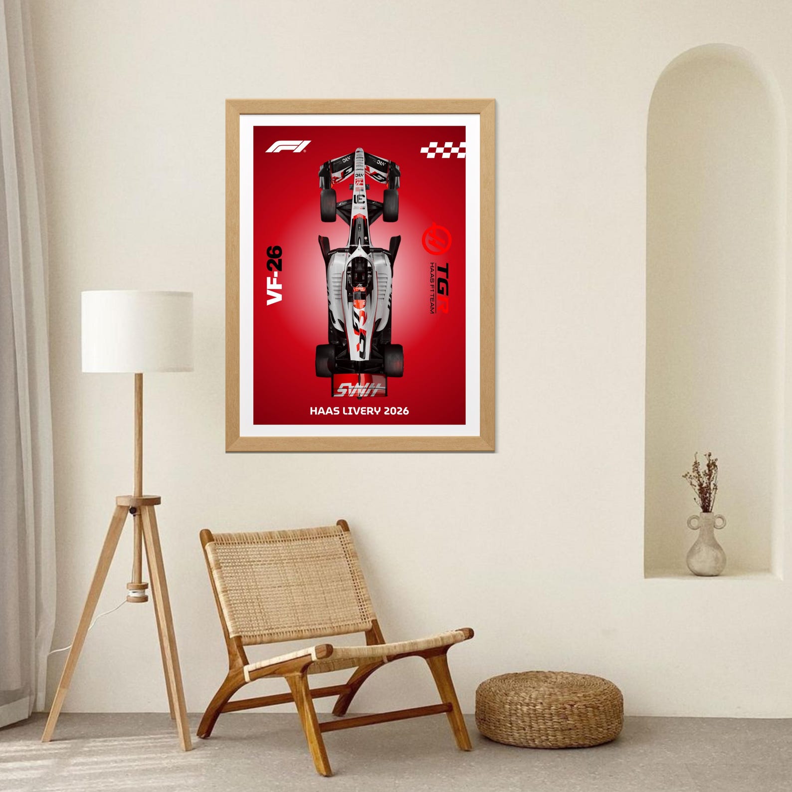 Haas VF-26 2026 Livery Poster, Formula 1 Racing Car Wall Art (digital ...
