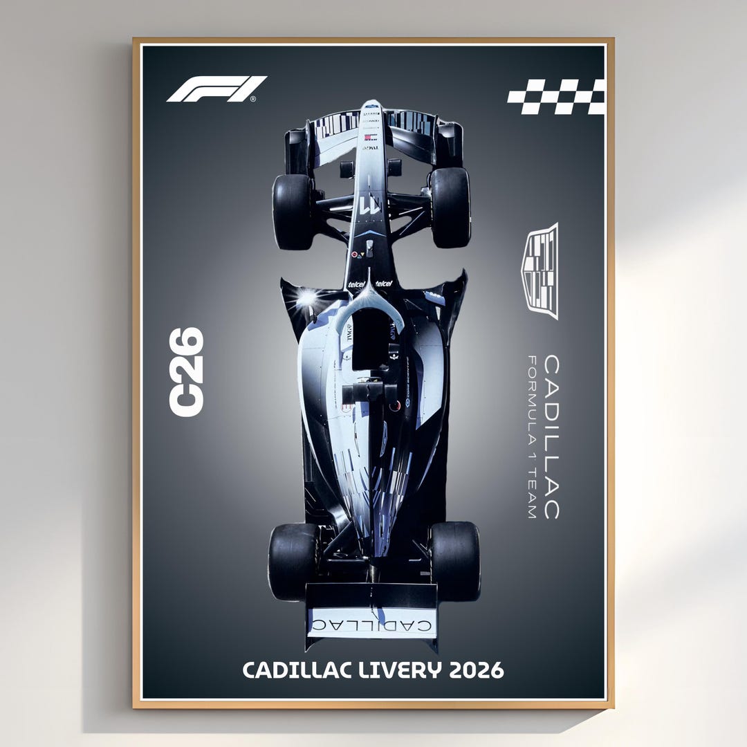 Cadillac Challenger 2026 Livery Poster, Formula 1 Racing Car Wall Art ...