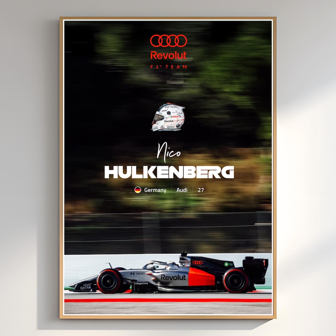 Audi F1 Revolut 2026 Car Poster, Audi Hits the Track, Motorsport Wall ...