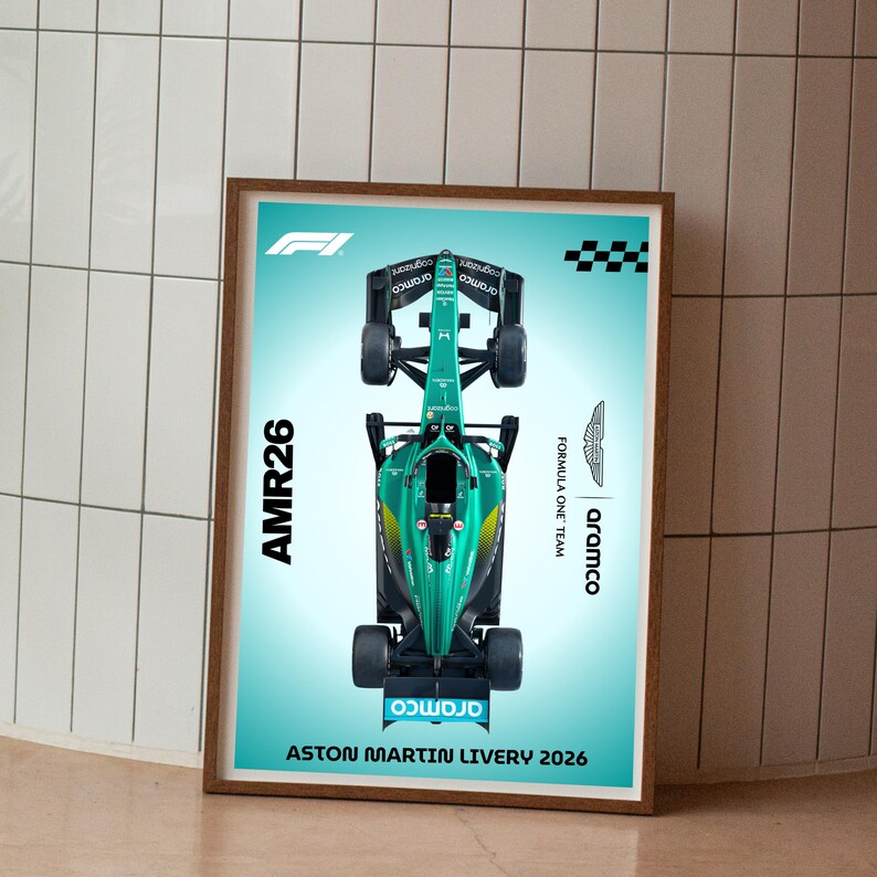 Aston Martin AMR26 2026 Livery Poster, Formula 1 Racing Car Wall Art ...