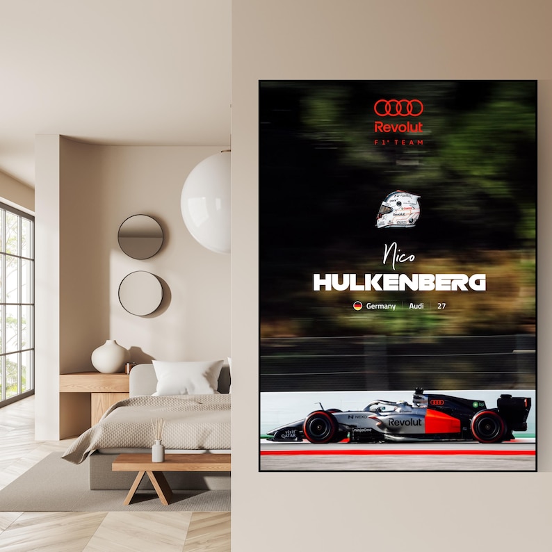 Audi F1 Revolut 2026 Car Poster, Audi Hits the Track, Motorsport Wall ...