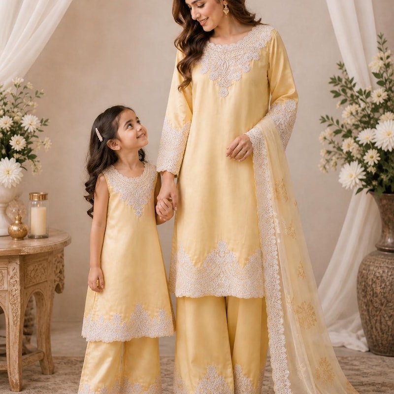 Butter Yellow Eid Dress - Etsy UK