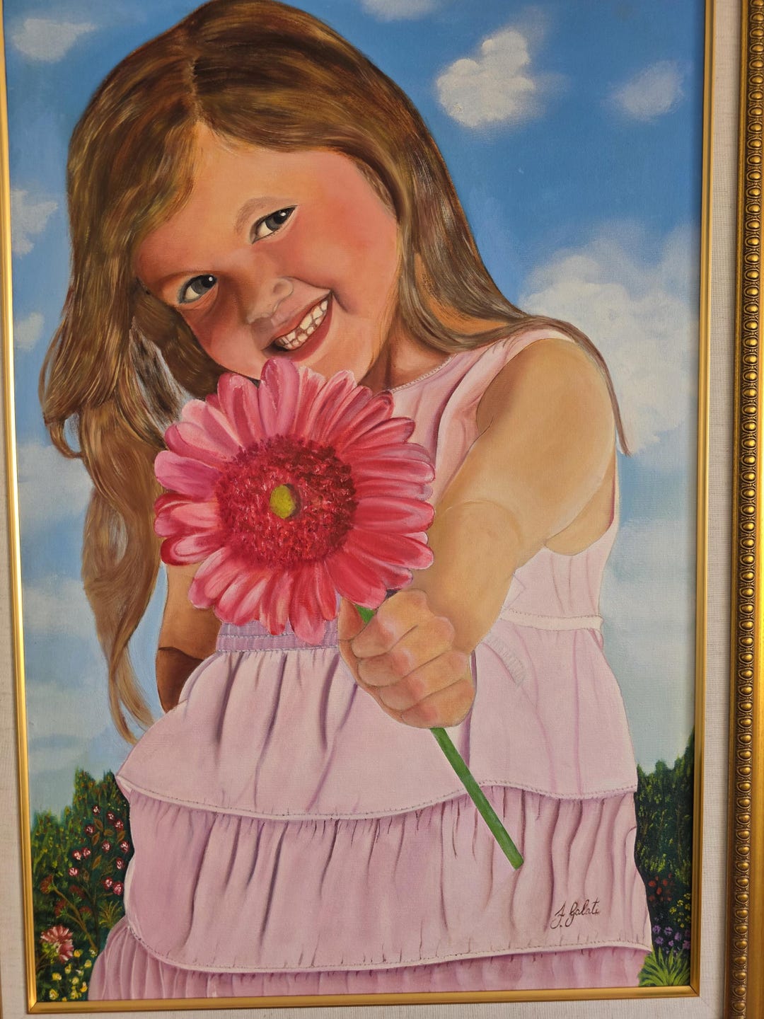 Pink Daisy Joy - Eighty Oil Portrait - Etsy