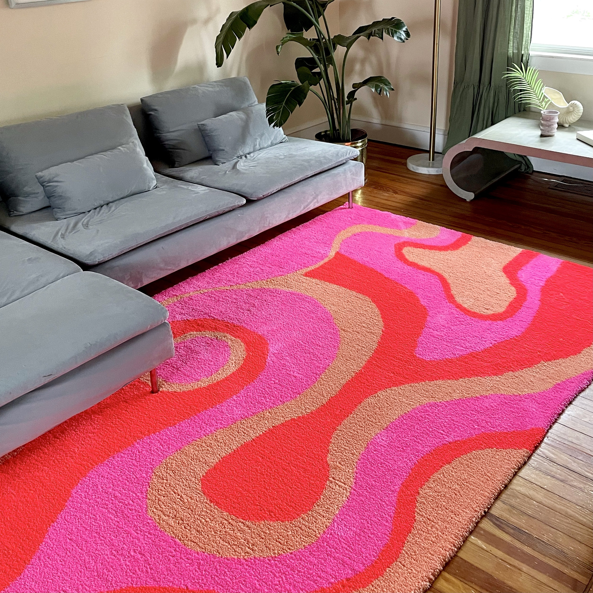 Pink Hand Tufted Wool Rugs