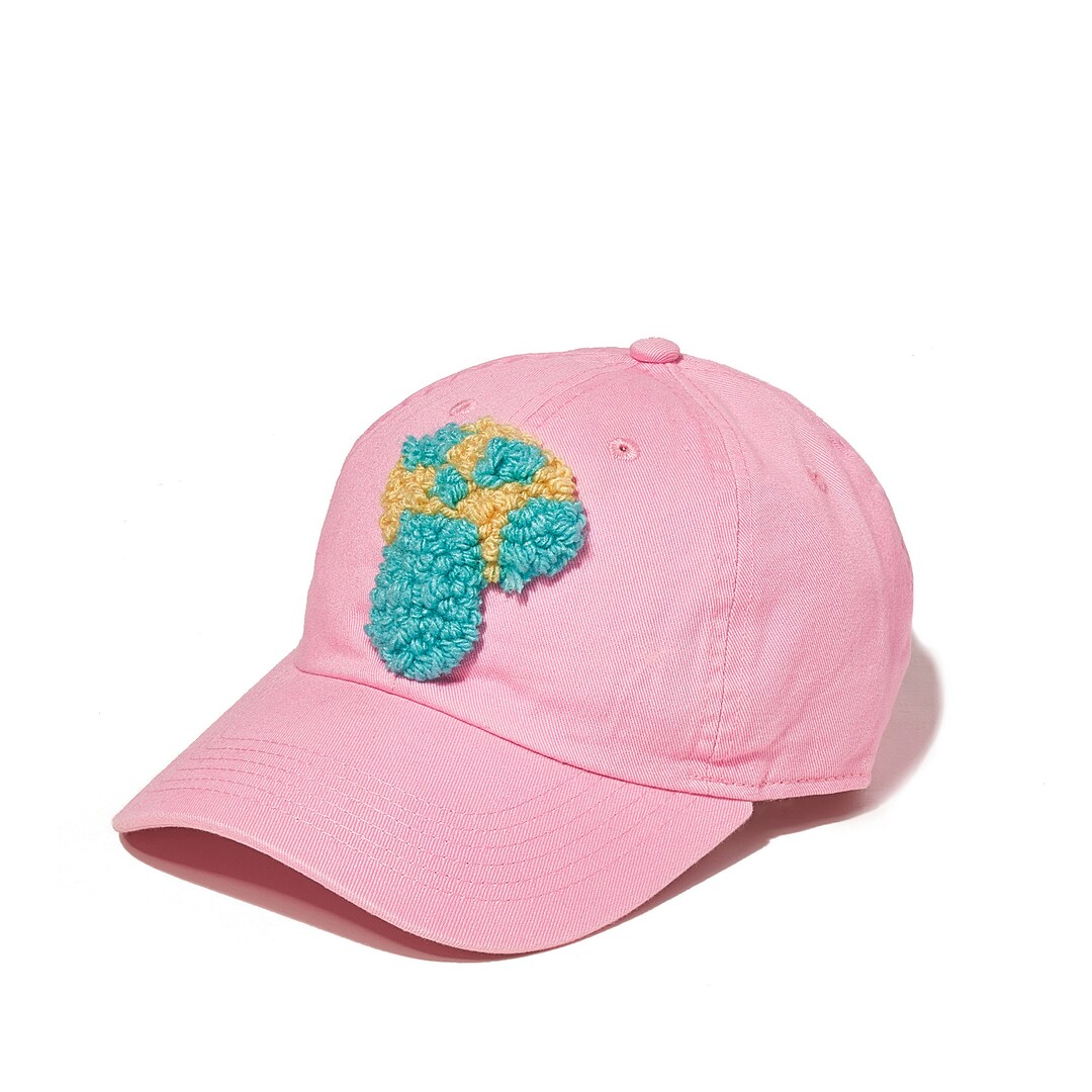 Pink Tufted Mushroom Dad Hat, Cap, Teal, Yin-yang, Happy Face, Neon ...