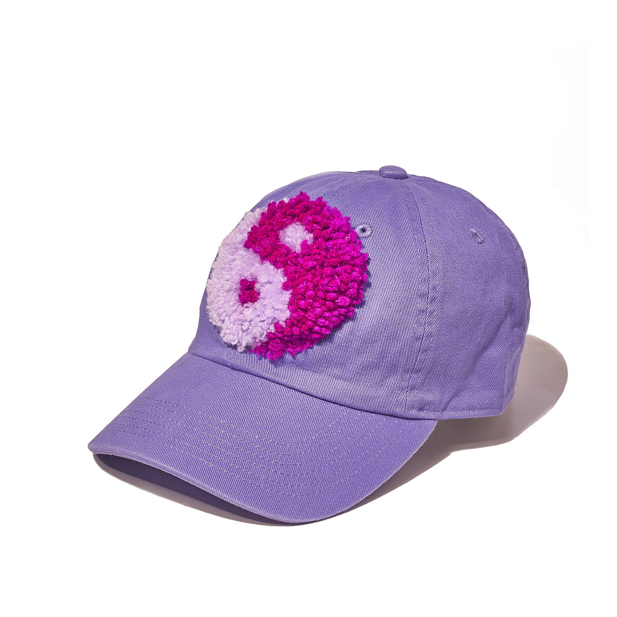Purple Tufted Flower Dad Hat Cap Yin-yang Handmade Fuzzy - Etsy